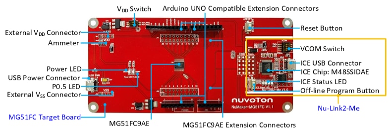 NuMaker-MG51FC Evaluation Board - Nuvoton | Mouser